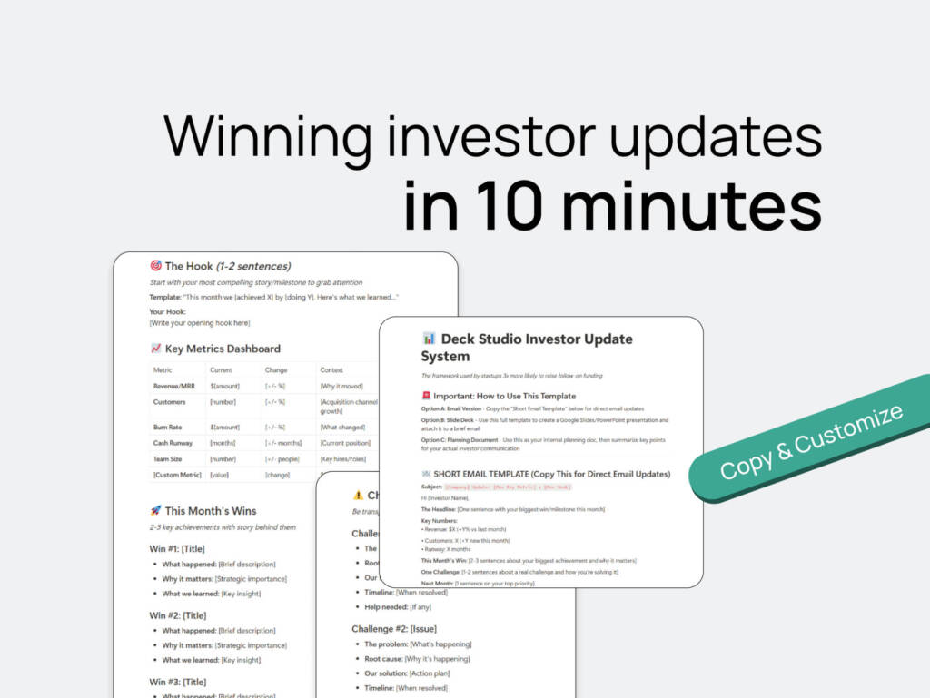 Free Investor Update Template - Startup Pitch Deck Studio
